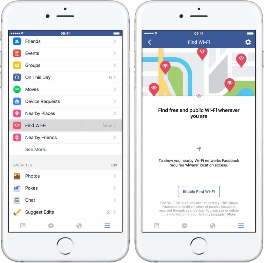 « Find Wi-Fi », la nouvelle fonction Facebook pour se connecter